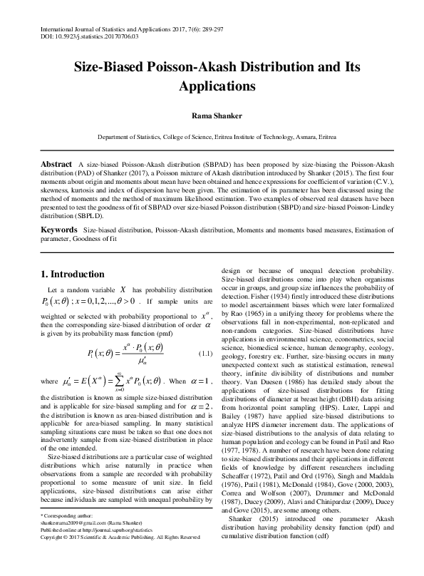 (PDF) On Poisson-Akash Distribution and its Applications