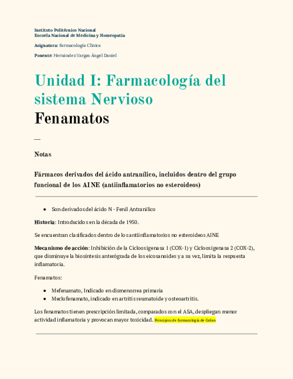 (PDF) Fenamatos derivados del acido antranilico