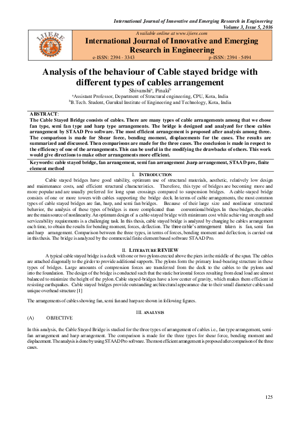 (PDF) Analysis of the behaviour of Cable stayed bridge with different types of cables ...