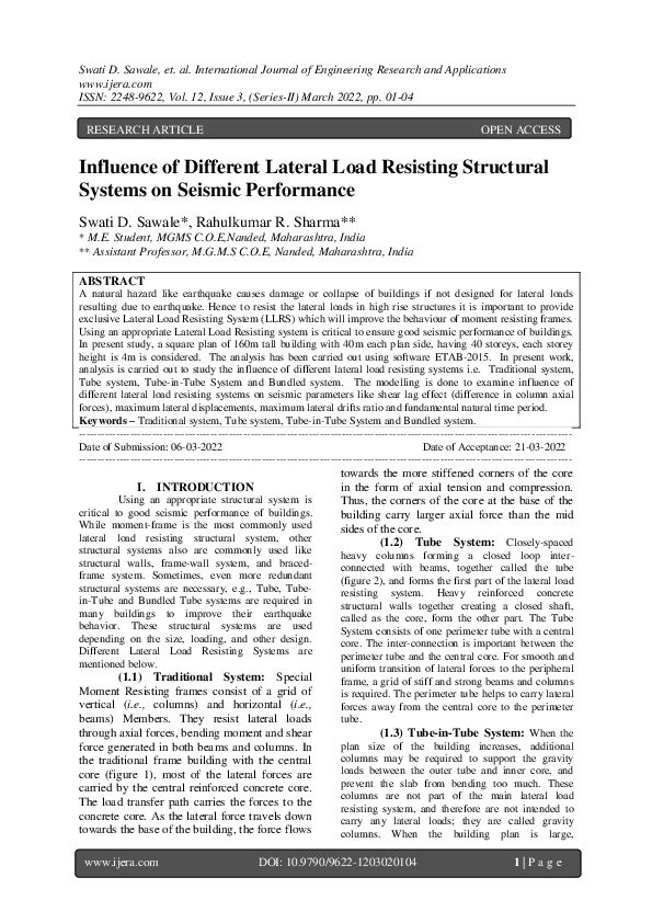 (PDF) Influence of Different Lateral Load Resisting Structural Systems ...
