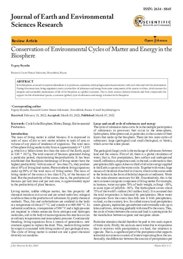 (PDF) Journal of Earth and Environmental Sciences Research
