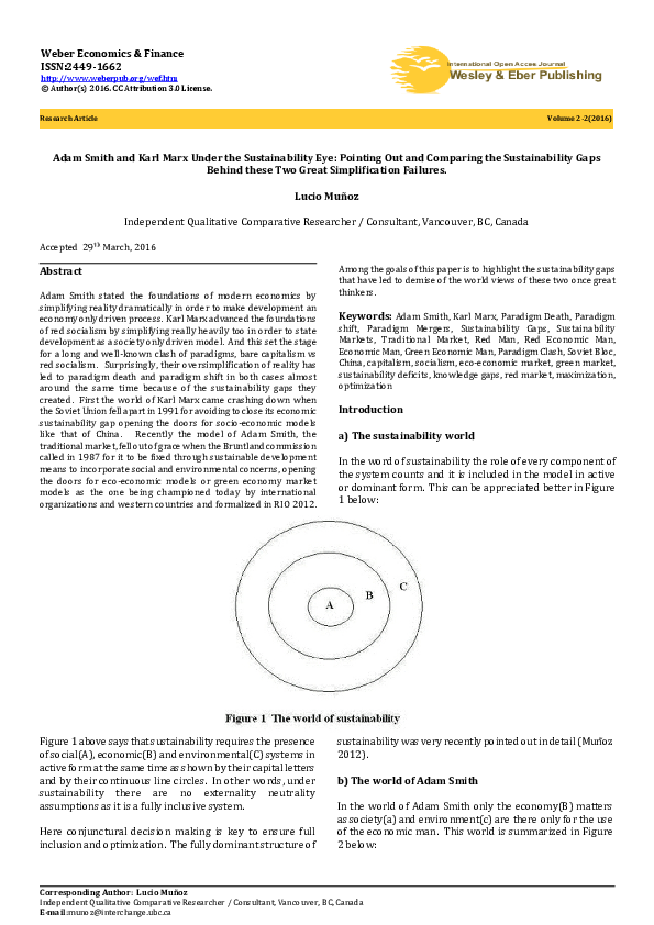 (PDF) Adam Smith and Karl Marx Under the Sustainability Eye: Pointing ...