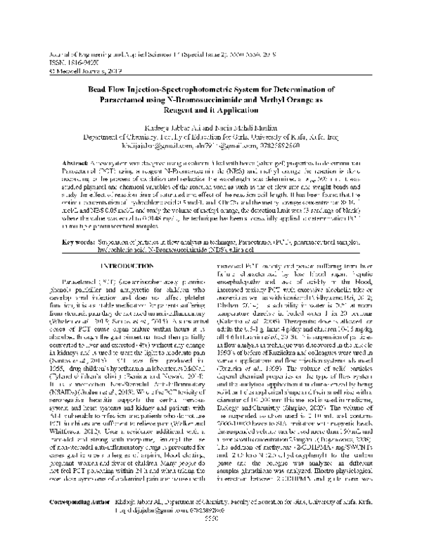 Pdf Bead Flow Injection Spectrophotometric System For Determination