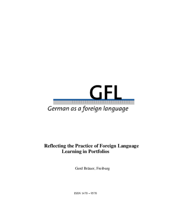 (PDF) Reflecting the Practice of Foreign Language Learning in ...
