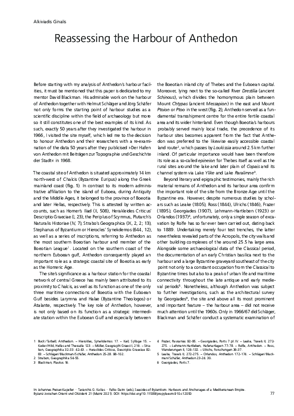 (PDF) Reassessing the harbour of Anthedon | Alkiviadis Ginalis ...