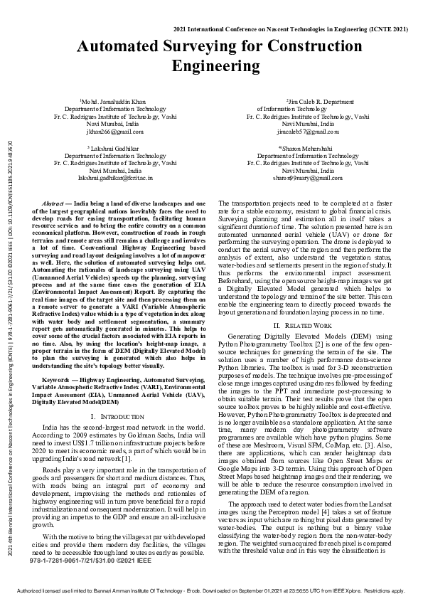 (PDF) Automated Surveying for Construction Engineering
