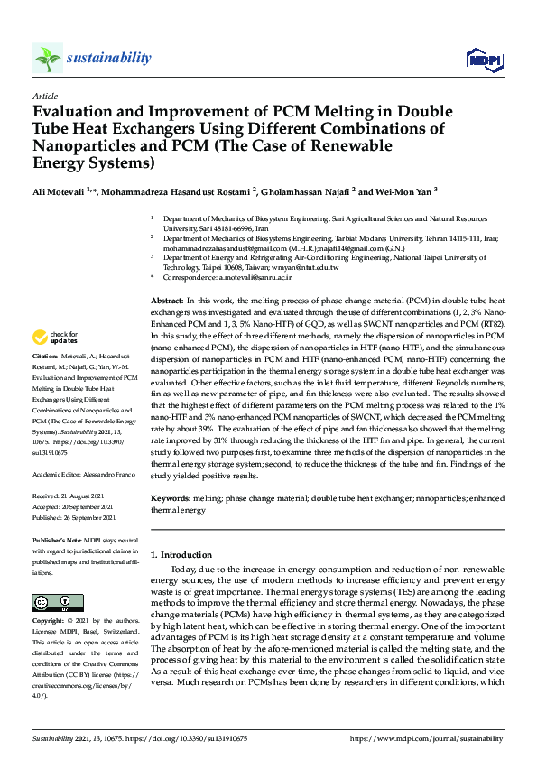 (PDF) Evaluation and Improvement of PCM Melting in Double Tube Heat ...