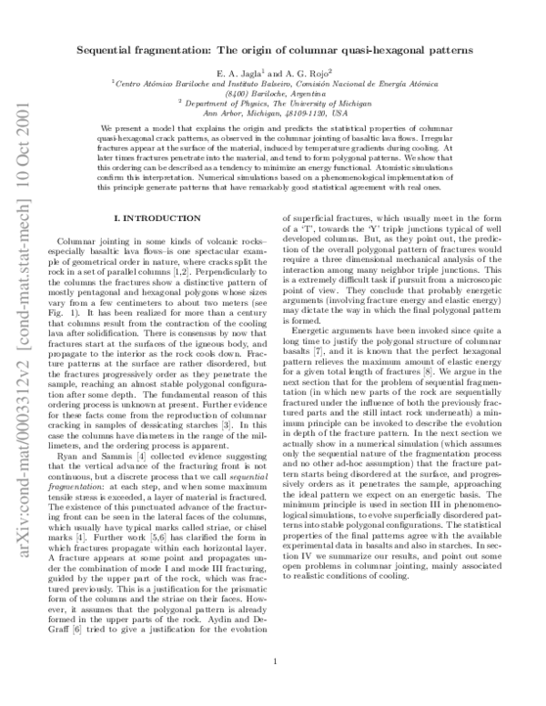 (PDF) Sequential fragmentation: The origin of columnar quasihexagonal ...