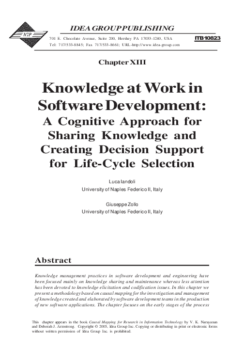 (PDF) Knowledge at Work in Software Development