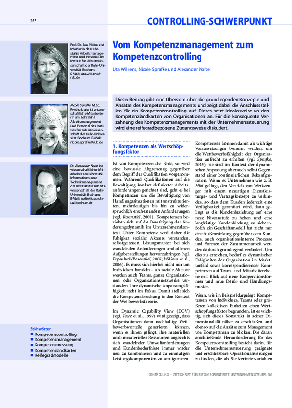 (PDF) Vom Kompetenzmanagement zum Kompetenzcontrolling