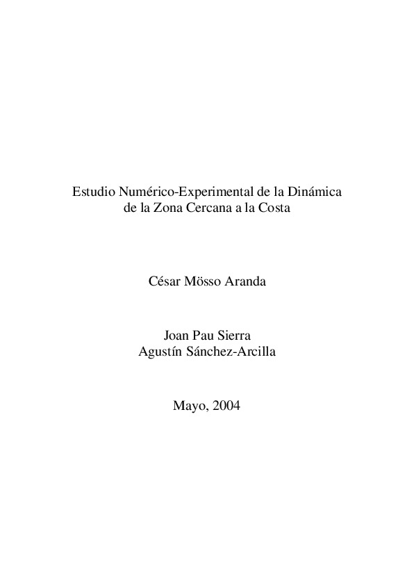 (PDF) Estudio numérico-experimental de la dinámica de la zona cercana a ...