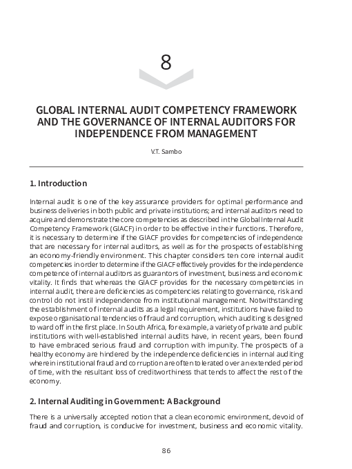 (PDF) GLOBAL INTERNAL AUDIT COMPETENCY FRAMEWORK AND THE GOVERNANCE OF ...