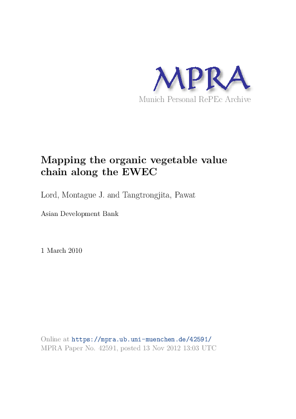 (PDF) Mapping the organic vegetable value chain along the EWEC
