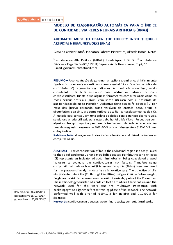 (PDF) MODELO DE CLASSIFICAÇÃO AUTOMÁTICA PARA O ÍNDICE DE CONICIDADE ...