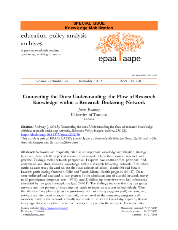 (PDF) Connecting the dots: Understanding the flow of research knowledge ...