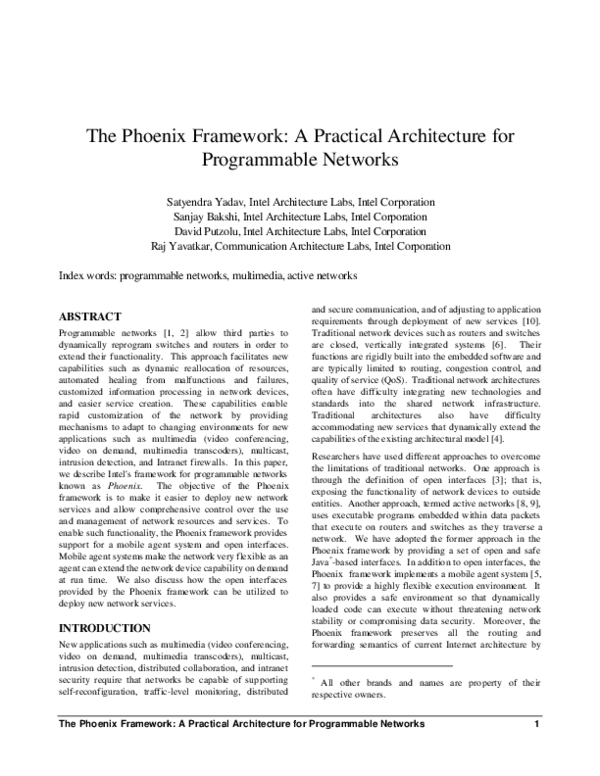 (PDF) The Phoenix framework: A practical architecture for programmable ...