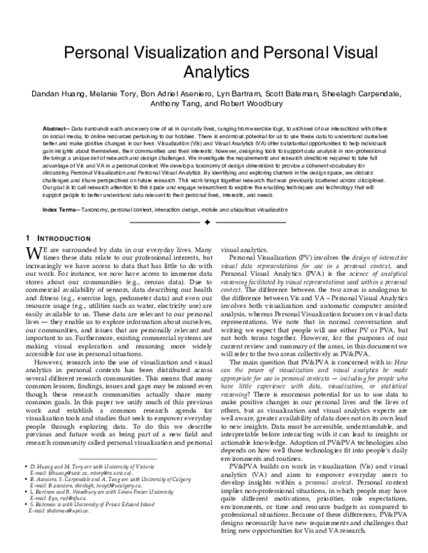 (PDF) Personal Visualization and Personal Visual Analytics