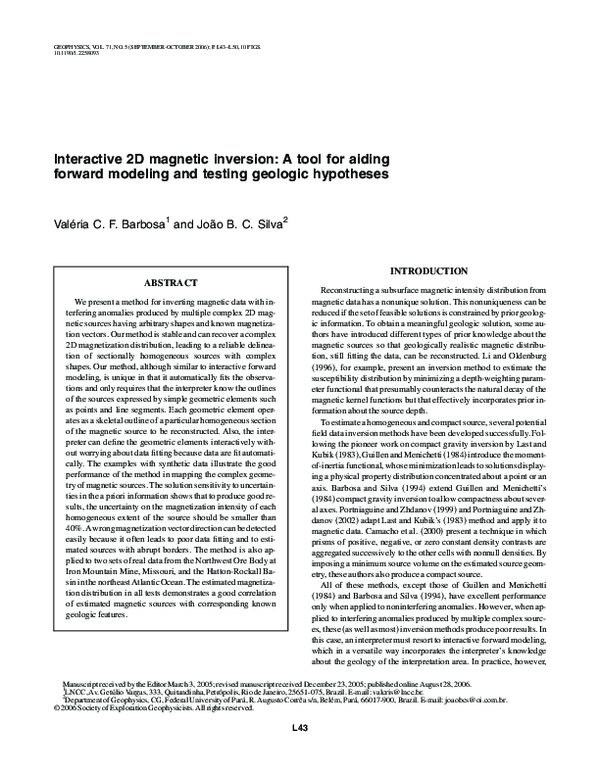 (PDF) Interactive 2D magnetic inversion: A tool for aiding forward ...