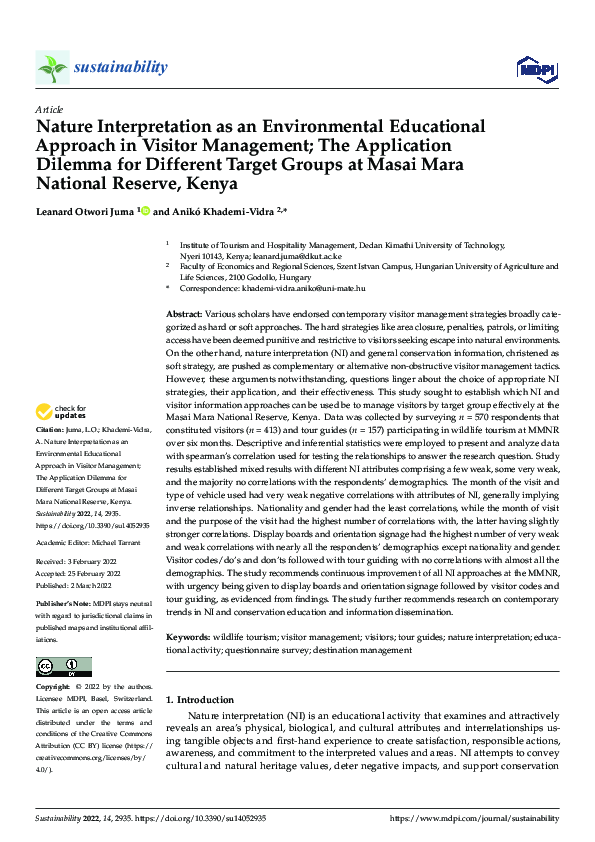 (PDF) Nature Interpretation as an Environmental Educational Approach in ...