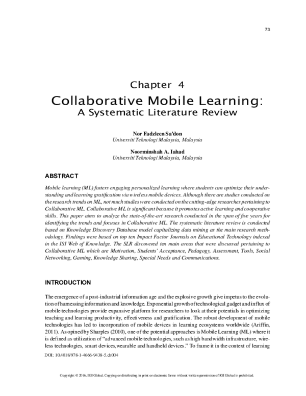(PDF) Collaborative Mobile Learning