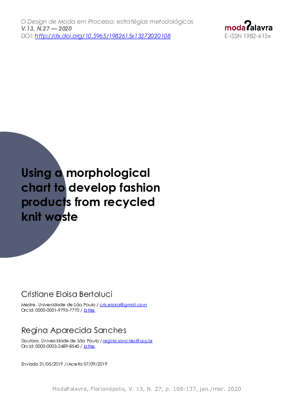 (PDF) Using a Morphological Chart to Develop Fashion Products from ...