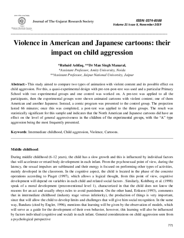 (PDF) Violence in American and Japanese cartoons: their impact on child ...