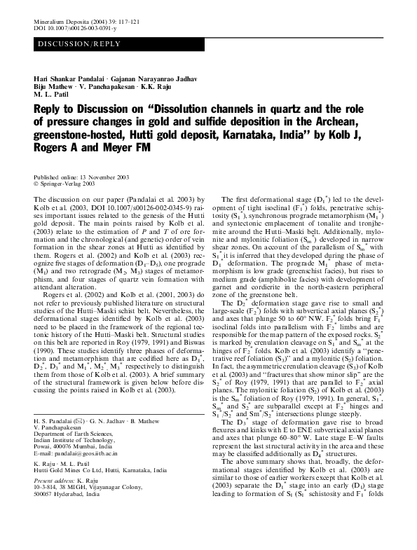 (PDF) Reply to Discussion on ?Dissolution channels in quartz and the ...