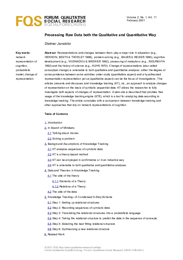 (PDF) Processing Raw Data both the Qualitative and Quantitative Way