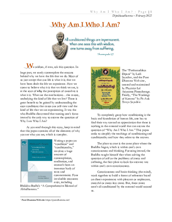 (PDF) Why Am I Who I Am?