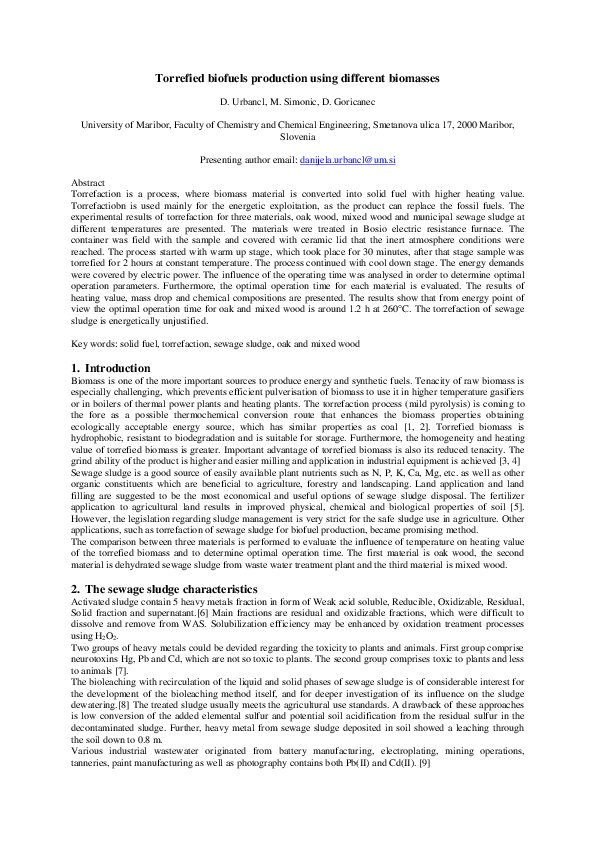(PDF) Torrefied biofuels production using different biomasses