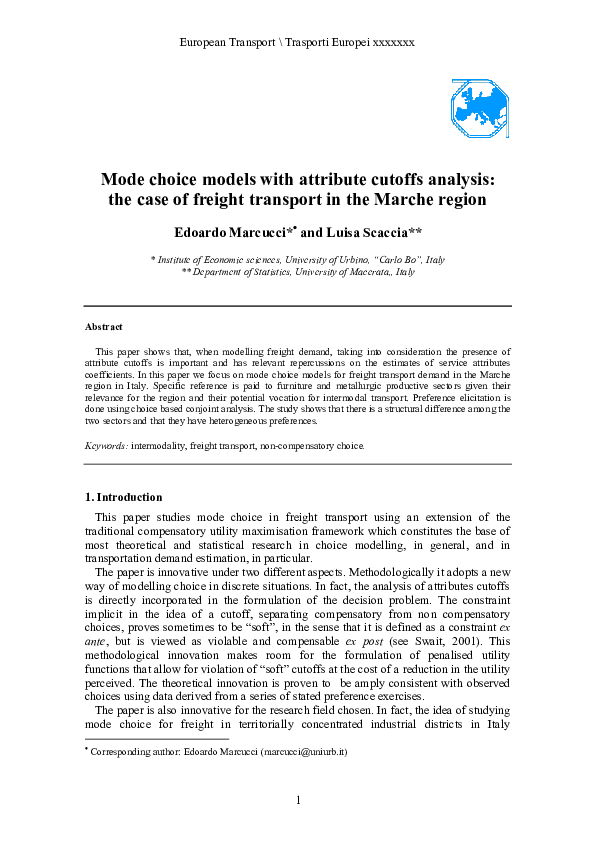 (PDF) Mode choice models with attribute cutoffs an the case of freight ...