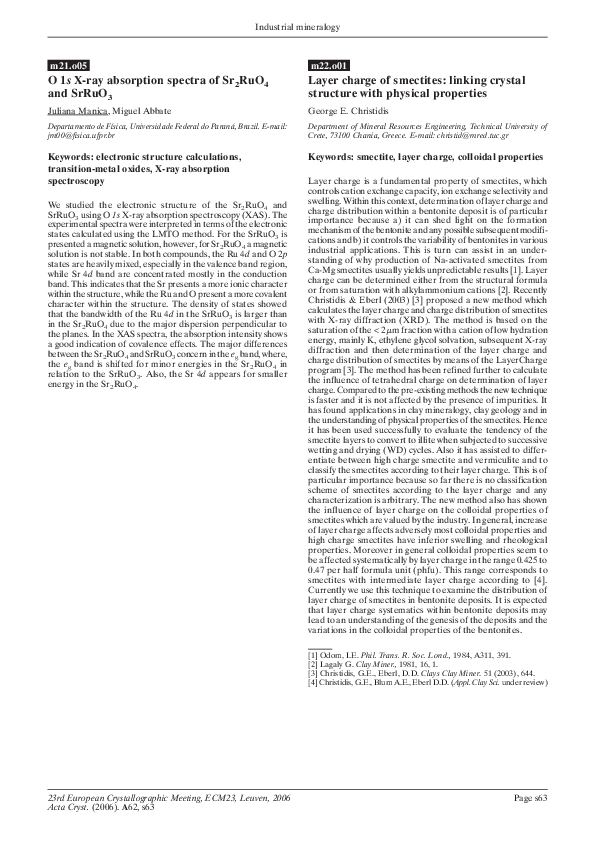 (PDF) Layer charge of smectites: linking crystal structure with ...