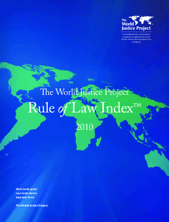 (PDF) Rankings on the World Justice Project Rule of Law Index, 2014