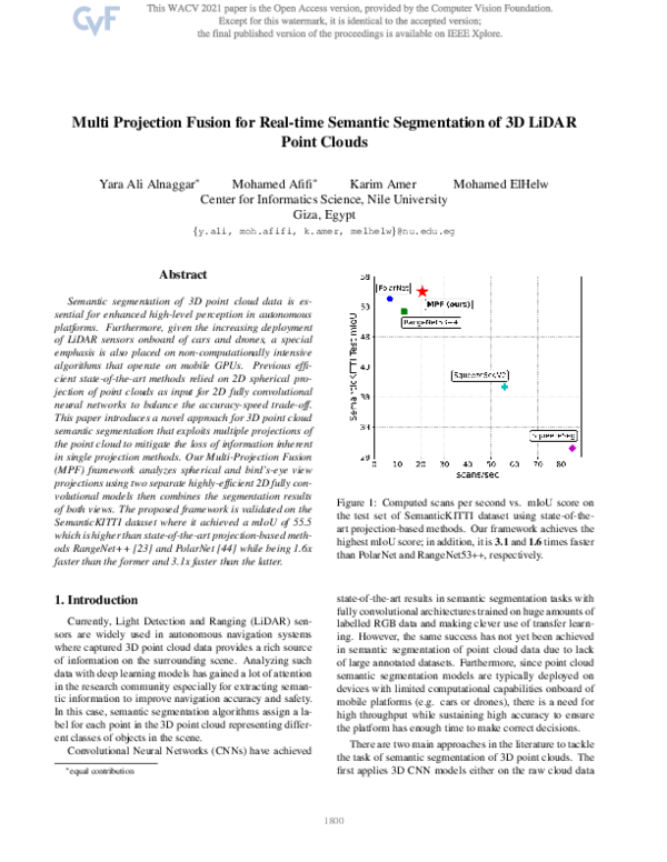 (PDF) Multi Projection Fusion for Real-time Semantic Segmentation of 3D LiDAR Point Clouds