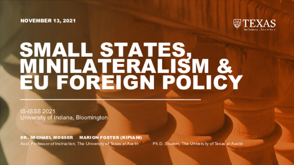 (PPT) Small states, minilateralism, and EU foreign policy