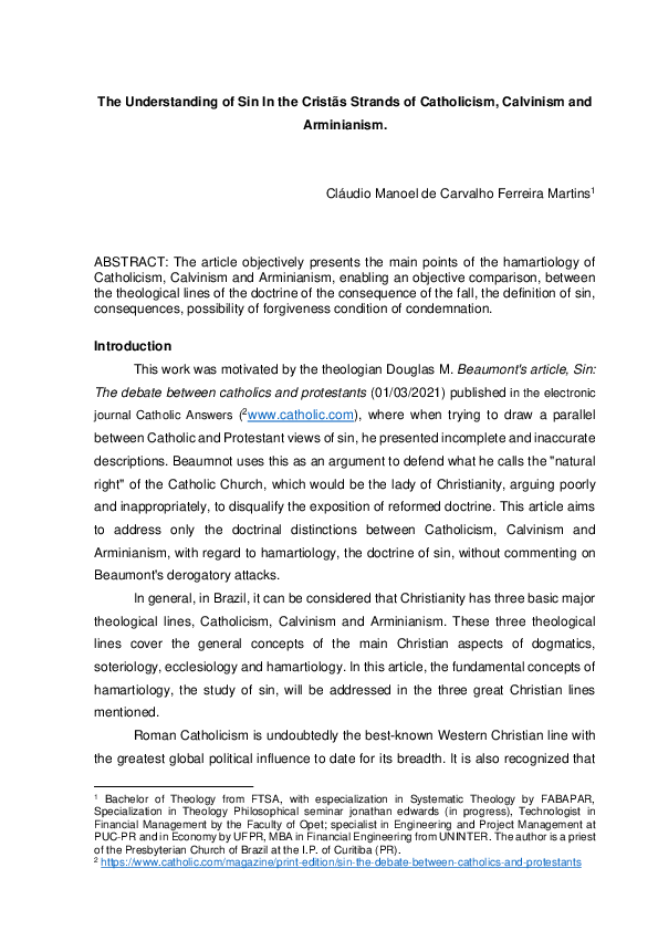 (PDF) The Understanding of Sin In the Cristãs Strands of Catholicism ...