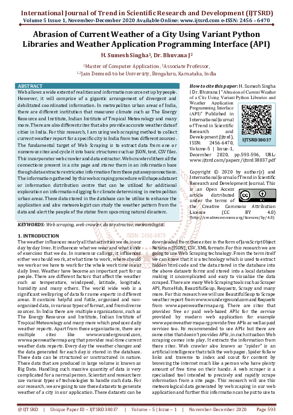 (PDF) Abrasion of Current Weather of a City Using Variant Python Libraries and Weather ...