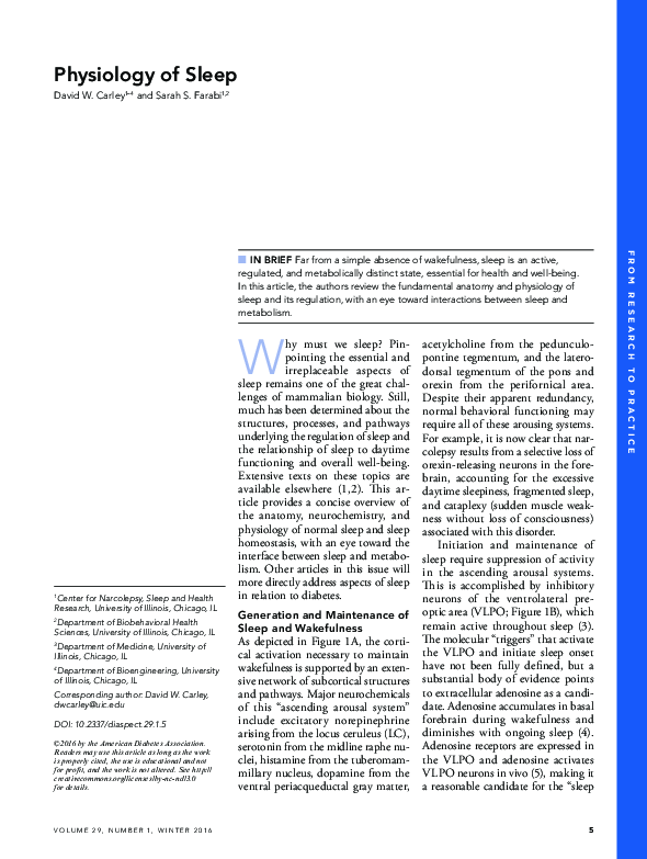 (PDF) Physiology of Sleep