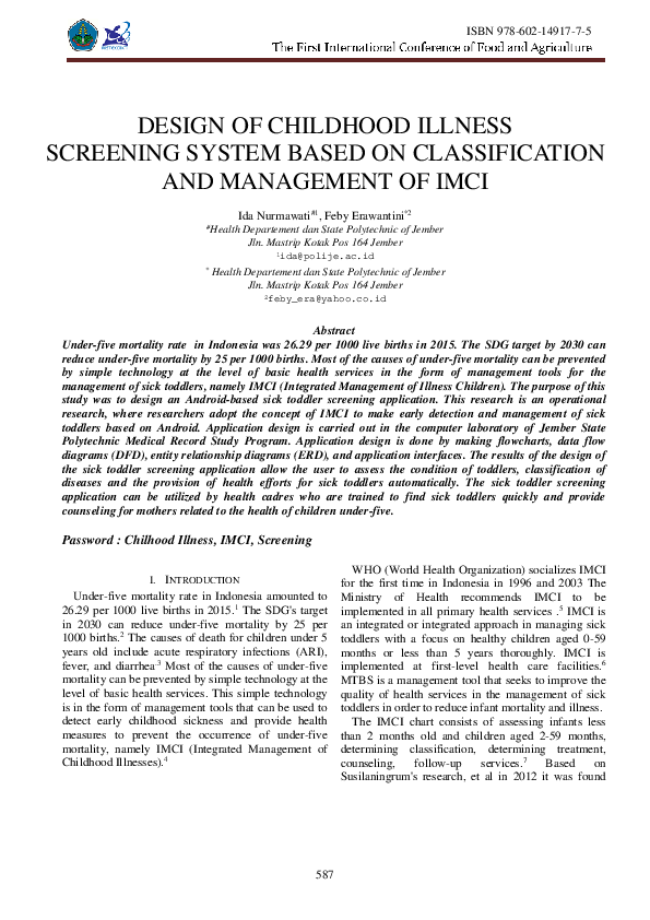 (PDF) Design Of Childhood Illness Screening System Based On ...