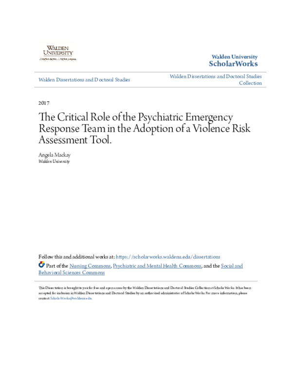 (PDF) The Critical Role of the Psychiatric Emergency Response Team in ...