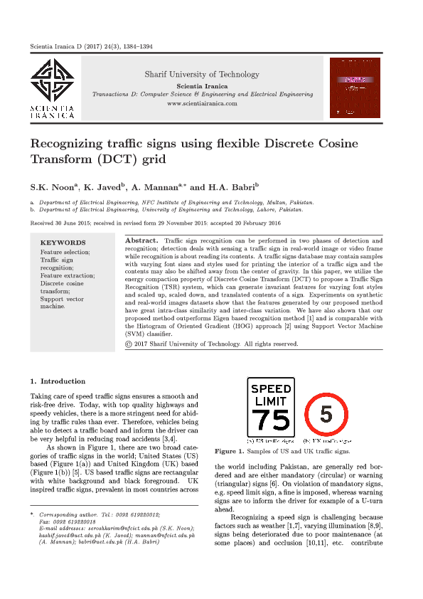(PDF) Recognizing traffic signs using flexible Discrete Cosine ...