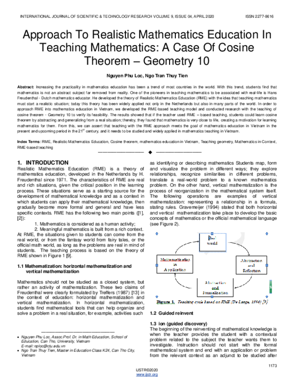 (PDF) Approach To Realistic Mathematics Education In Teaching ...