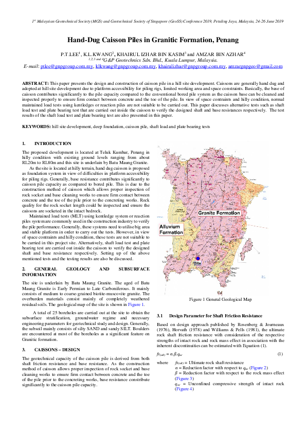 (PDF) Hand-Dug Caisson Piles in Granitic Formation, Penan g