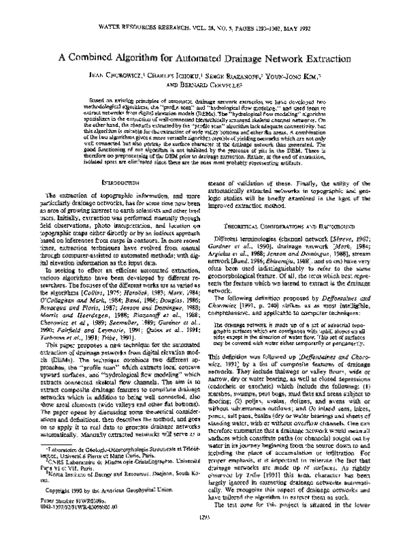 (PDF) A combined algorithm for automated drainage network extraction