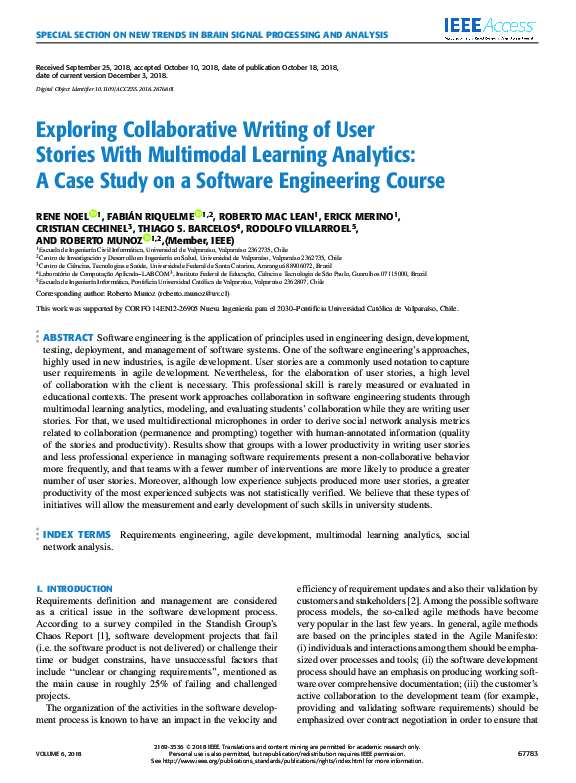(PDF) Exploring Collaborative Writing of User Stories With Multimodal Learning Analytics: A Case ...