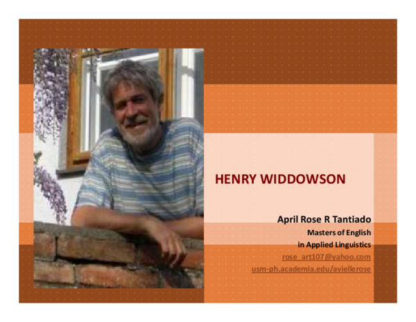 (PPT) Henry Widdowson