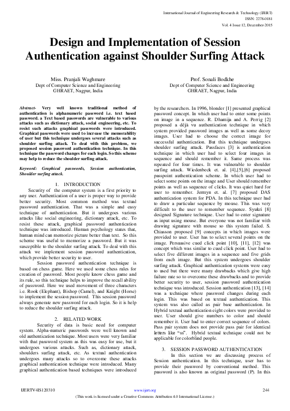 (PDF) Design and Implementation of Session Authentication against ...