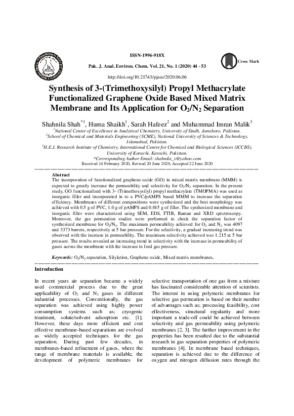 (PDF) Synthesis of 3-(Trimethoxysilyl) Propyl Methacrylate ...