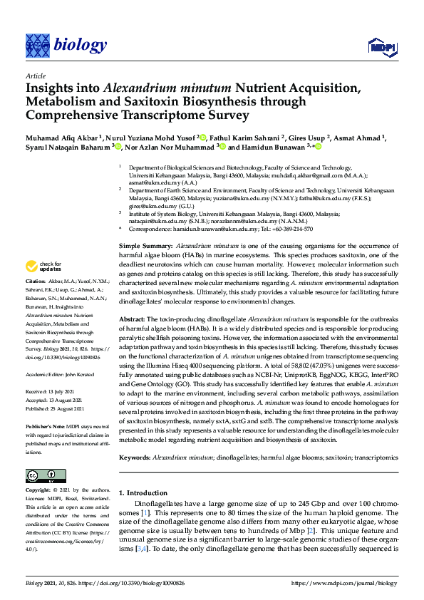 (PDF) Insights into Alexandrium minutum Nutrient Acquisition ...