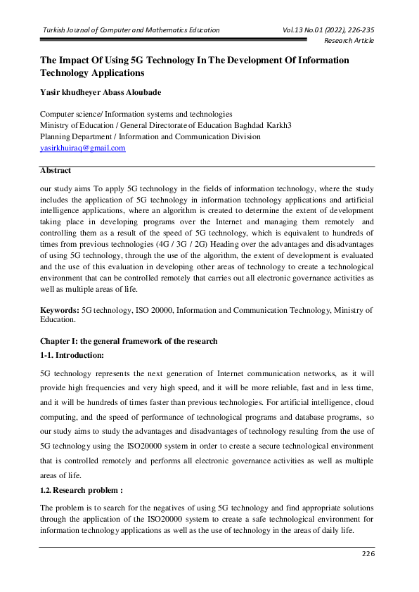 (PDF) The Impact Of Using 5G Technology In The Development Of ...